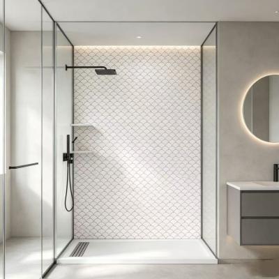 China Seamless Mosaic Solid Surface Wall Panel Bathroom Shower Artificial Stone Moisture Proof for sale
