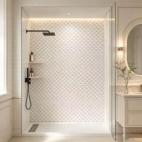 China Seamless Mosaic Solid Surface Wall Panel Bathroom Shower Artificial Stone Moisture Proof for sale