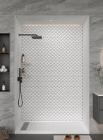 China Seamless Mosaic Solid Surface Wall Panel Bathroom Shower Artificial Stone Moisture Proof for sale