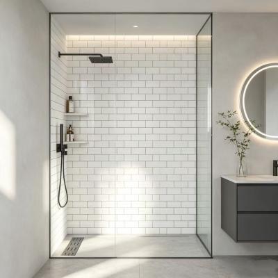 China Brick Layout Subway Solid Shower Panels Waterproof Bathroom Tub Wall for sale