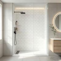 China Brick Layout Subway Solid Shower Panels Waterproof Bathroom Tub Wall for sale