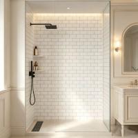 China Brick Layout Subway Solid Shower Panels Waterproof Bathroom Tub Wall for sale