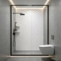 China Interlocking Diamond Geometric Solid Surface Wall Panel Grout Free For Bathtub for sale