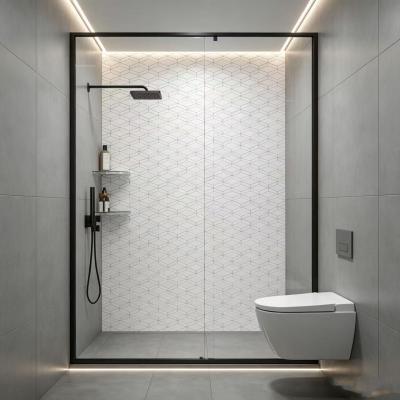 China Interlocking Diamond Geometric Solid Surface Wall Panel Grout Free For Bathtub for sale