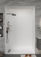 China Interlocking Diamond Geometric Solid Surface Wall Panel Grout Free For Bathtub for sale