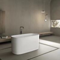China Compact Resin Freestanding Bathtub 1300mm Homogeneous Solid Surface for sale
