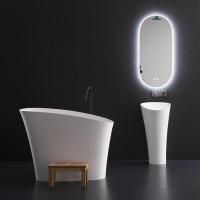 China Bathroom Petite Freestanding Solid Surface Bathtub Deep Soaking Anti Scratch for sale