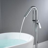China ODM Freestanding Bathtub Faucet Floor Mounted Tub Filler Fixtures With Handheld Shower for sale