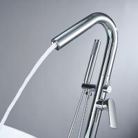 China ODM Freestanding Bathtub Faucet Floor Mounted Tub Filler Fixtures With Handheld Shower for sale