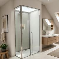 China Bathroom Tempered Glass Frameless Shower Enclosure Hinged Pivot Door for sale