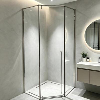 China Bathroom Tempered Glass Frameless Shower Enclosure Hinged Pivot Door for sale