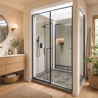China Modern Frameless Glass Shower Enclosures Pivot Door Flexible Opening OEM for sale