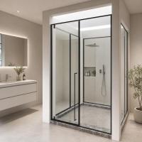 China Modern Frameless Glass Shower Enclosures Pivot Door Flexible Opening OEM for sale