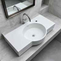 China SOLID SURFACE INTEGRATED COUNTERTOP ROUND BASIN VANITY,SOLID SURFACE VANITY TOP, INTEGRATED ROUND SINK COUNTERTOP, ARTIFICIAL STONE BATHROOM BASIN, WOOD CABINET VANITY UNIT, for sale