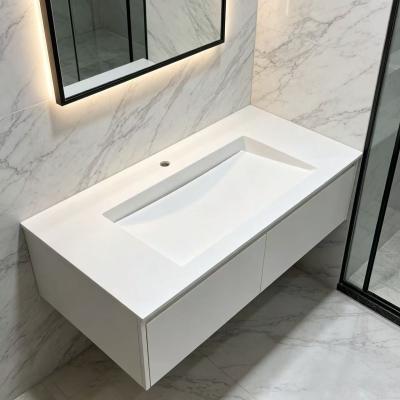 China SOLID SURFACE RECESSED RECTANGLE INTEGRATED VANITY BASIN,SOLID SURFACE RECESSED SINK, RECTANGULAR INTEGRATED VANITY BASIN, SEAMLESS ARTIFICIAL STONE COUNTER SINK, for sale