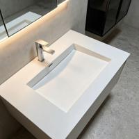 China SOLID SURFACE RECESSED RECTANGLE INTEGRATED VANITY BASIN,SOLID SURFACE RECESSED SINK, RECTANGULAR INTEGRATED VANITY BASIN, SEAMLESS ARTIFICIAL STONE COUNTER SINK, for sale