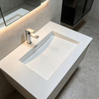 China SOLID SURFACE RECESSED RECTANGLE INTEGRATED VANITY BASIN,SOLID SURFACE RECESSED SINK, RECTANGULAR INTEGRATED VANITY BASIN, SEAMLESS ARTIFICIAL STONE COUNTER SINK, for sale