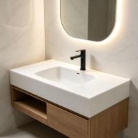 China SOLID SURFACE INTEGRATED VANITY WITH ROUNDED RECTANGULAR BASIN,SOLID SURFACE INTEGRATED VANITY WITH SOFT ROUNDED RECTANGLE BASIN for sale