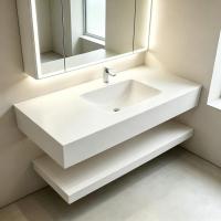 China SOLID SURFACE INTEGRATED WALL HUNG VANITY SINK，SOLID SURFACE VANITY SINK, WALL HUNG INTEGRATED BATHROOM SINK, SEAMLESS ARTIFICIAL STONE BASIN, for sale