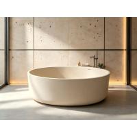 China Travertine Stone Texture Solid Surface Freestanding Tub for sale