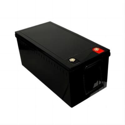 China Enviromental Friendly High Output Power 12.8V 220AH Matt Black  With  BYD  Cell  LifeP04  Lithium  Battery For RV for sale