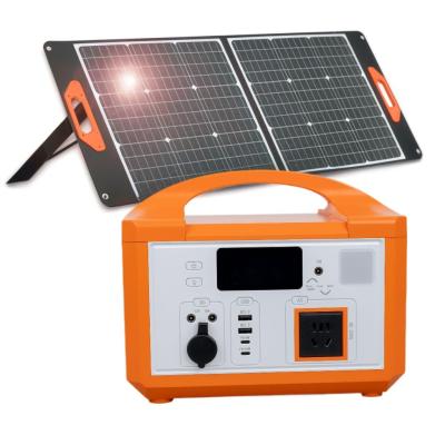 China Energy Saving Recharge Cylindrical LifePO4 Battery Portable Power Station With Solar Panel For Off Grid Solar System for sale