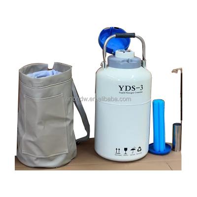 China Gray Aluminum Alloy Semen Tank for Farm Bull Semen Storage 3L Nitrogen 6 Canisters for sale