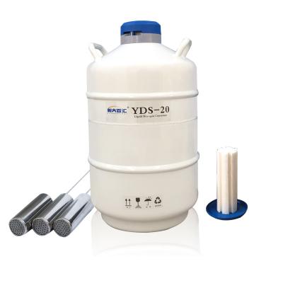China 20L Aluminum Alloy Cryogenic Tank with 3/6 Canisters and Leather Protective Cover for sale