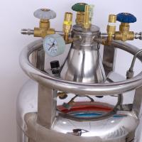 China self-pressurized dewar 175l LN2 transfer filling for Cryochamber biobank freezer for sale