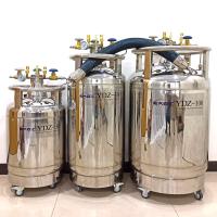 China laboratory cryogenic YDZ-100/30 ltr liquid nitrogen supply tank self-pressurized outflow container with hose for sale
