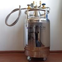 China laboratory cryogenic YDZ-100/30 ltr liquid nitrogen supply tank self-pressurized outflow container with hose for sale