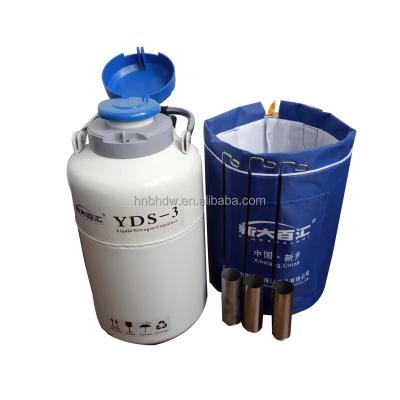 China wholesale liquid nitrogen container 3liter Aluminum artificial insemination tanks for bovine for sale