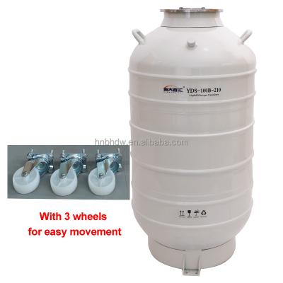 China YDS-100-210 100L /50 liquid nitrogen tank frozen germplasm solution with Bottom wheels for sale