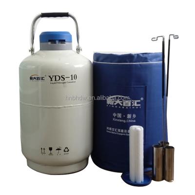 China YDS 6/20 Cattle bovin frost semen straws 10l liquid nitrogen tank for embryo sample for sale