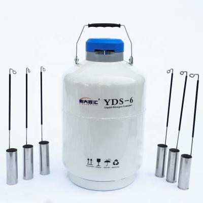 China 50mm 6 liter liquid nitrogen biological samples storage tank For Farm for sale