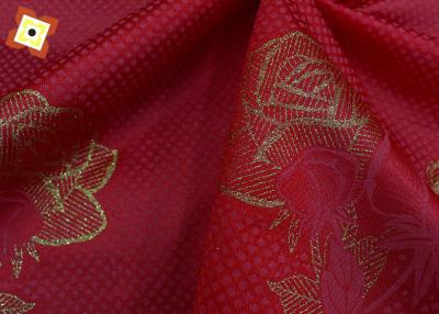 China Simmons Mattress Cover Fabric Polyester Warp Knitted Glossy Flat Gold Powder Cloth for sale