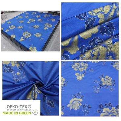 China GUANGZHOU Factory Wholesale Shiny Gold Powder Tricot fabric Mattress Fabric for sale