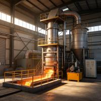China Rotary Tilting Furnace Waste Lead Acid Battery Recycling Smelting Furnace for sale