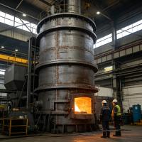 China Rotary Tilting Furnace Waste Lead Acid Battery Recycling Smelting Furnace for sale