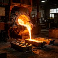 China Rotary Tilting Furnace Waste Lead Acid Battery Recycling Smelting Furnace for sale