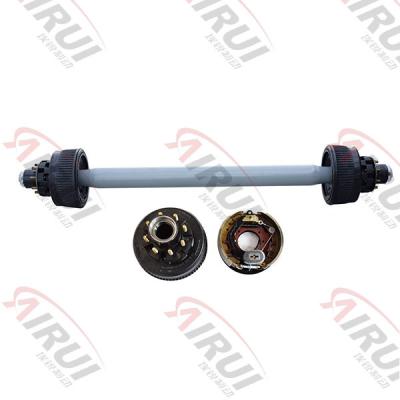 China 12000 lb Heavy Duty Round Tube Trailer Axle with 12.25 Inch Brakes - 127×8mm Shaft for sale