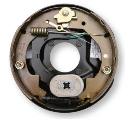 China 10 Inch Electric Trailer Brake Assembly with Parking Lever - 3500 lb Capacity, 12V Self-Adjusting for sale