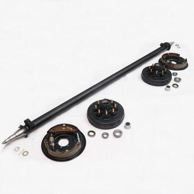China 50mm Round Utility Trailer Axle with Hydraulic Brakes - 2500-3000 kg Capacity, 5×4.5