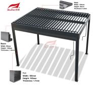 China 4 x 4m Manual Louvered Pergola Aluminium Waterproof For Outdoor Garden Building for sale