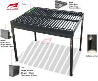 China 10' × 13' Aluminum Outdoor Louvered Pergola Deck Garden Patio Gazebo With Adjustable Roof for sale