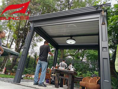 China Led Light Motorized Aluminum Pergola Rodent Proof For Garden Building for sale