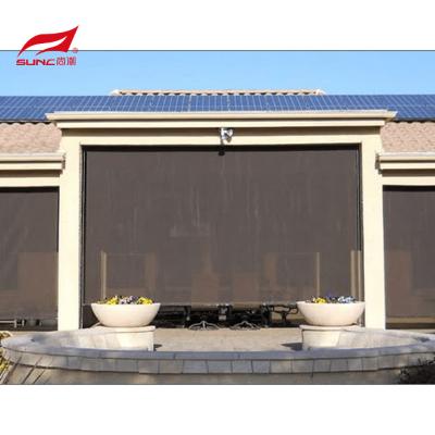 China Motorized Outdoor Roller Blinds Waterproof Patio Window Sunshade Zip Track Blinds for sale