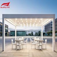China Outdoor 3x4m Louvered Motorized Aluminum Pergola White Waterproof Pergolaproof Awning for sale