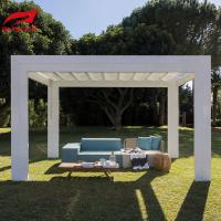 China Outdoor 3x4m Louvered Motorized Aluminum Pergola White Waterproof Pergolaproof Awning for sale