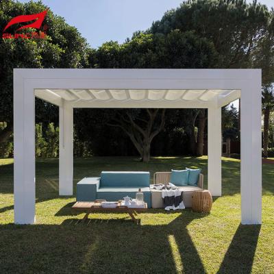 China Outdoor 3x4m Louvered Motorized Aluminum Pergola White Waterproof Pergolaproof Awning for sale